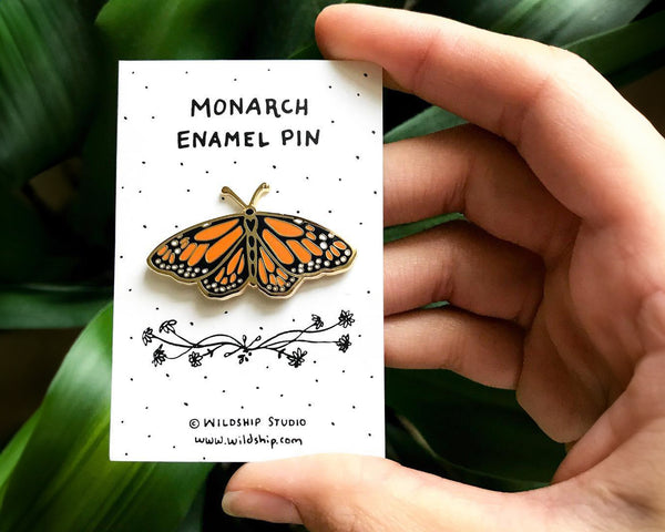 Monarch Butterfly Enamel Pin with GIVEBACK – Wildship Studio