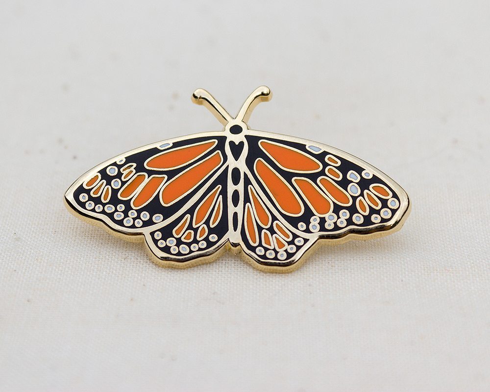 Monarch Butterfly Enamel Pin with GIVEBACK – Wildship Studio