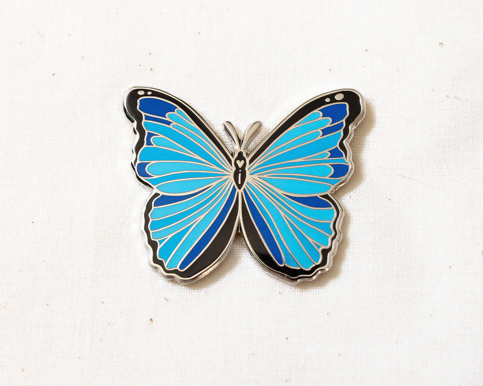 Blue Morpho Enamel Pin – Wildship Studio